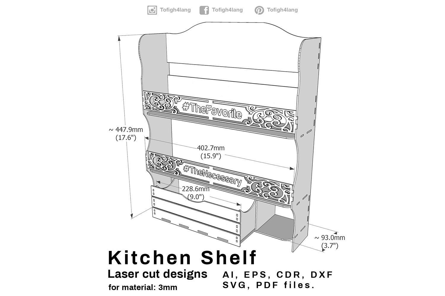 Kitchen shelf - Laser cutting File (483203) | Laser Engraving | Design ...