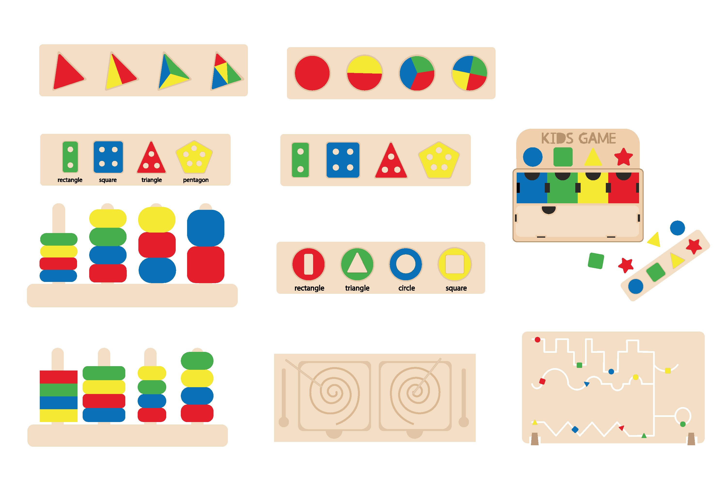 Montessori games Vector Clip Art / SVG Cut File (1222043 ...