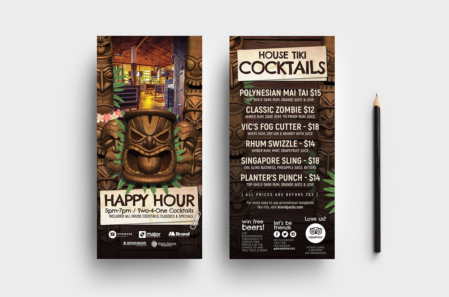 Tiki Bar Flyer (355931) | Flyers | Design Bundles