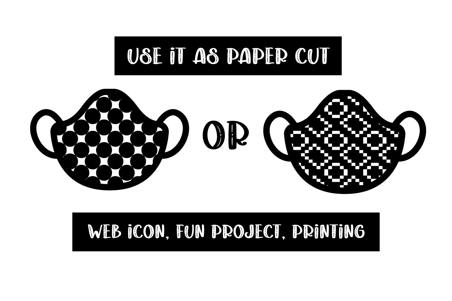 100 Face Mask Paper Cut Icons Designs, Printable SVG (827826) | Paper ...