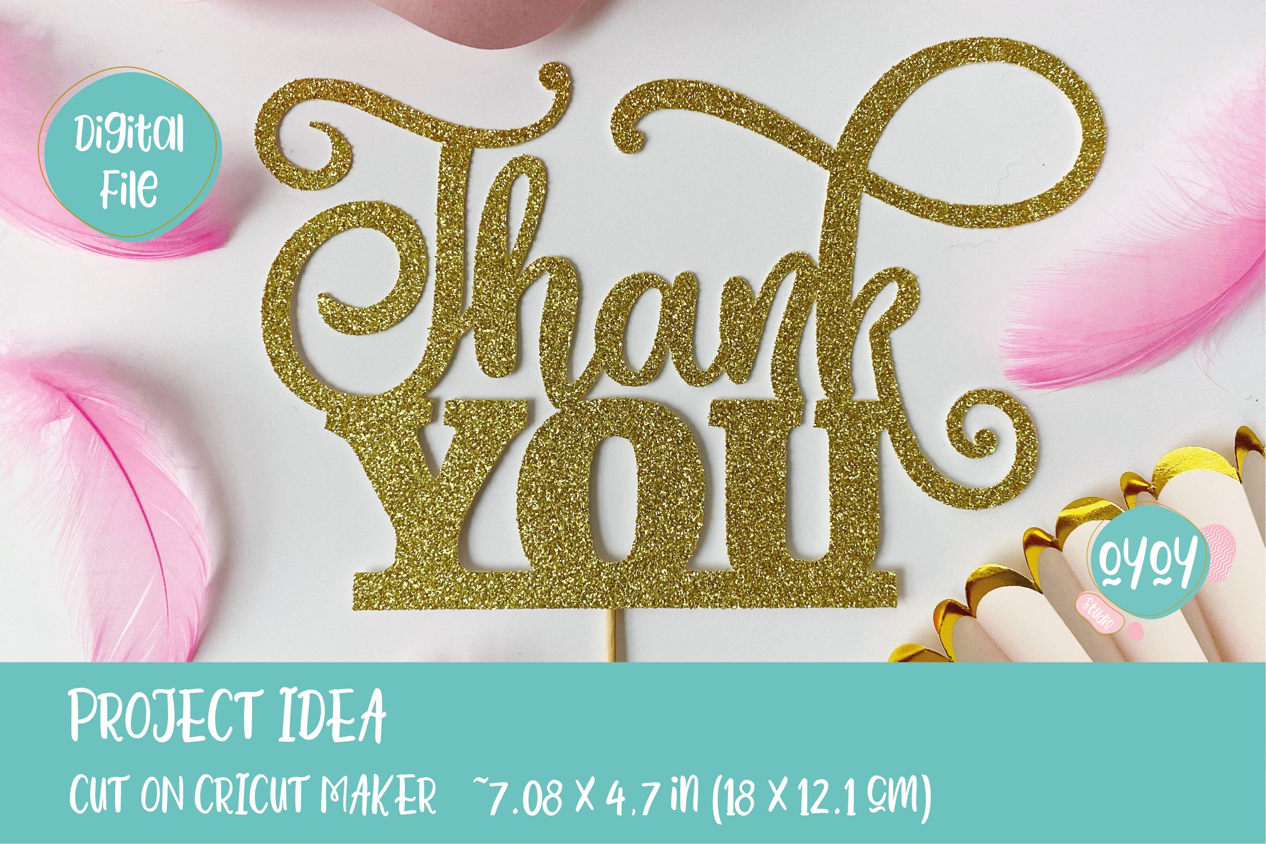 Thank You Cake Topper SVG |Thank You Sign SVG (1047031) | Cut Files ...