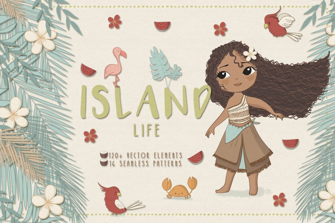 Island life. Big vector pack