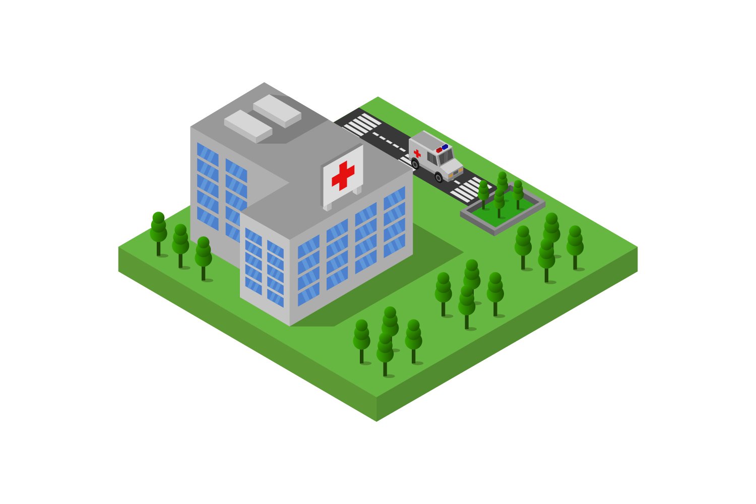 isometric hospital (561142) | Icons | Design Bundles