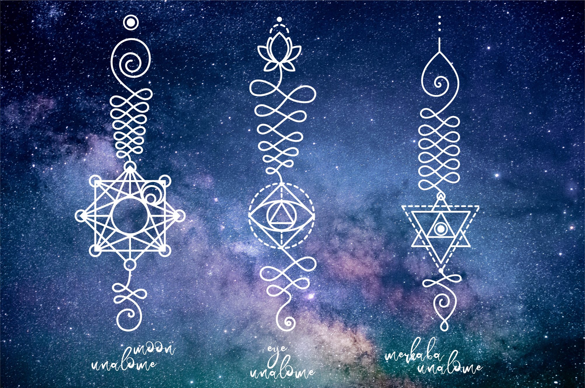 7 Unalome symbols vol.1 (220489) | Illustrations | Design Bundles