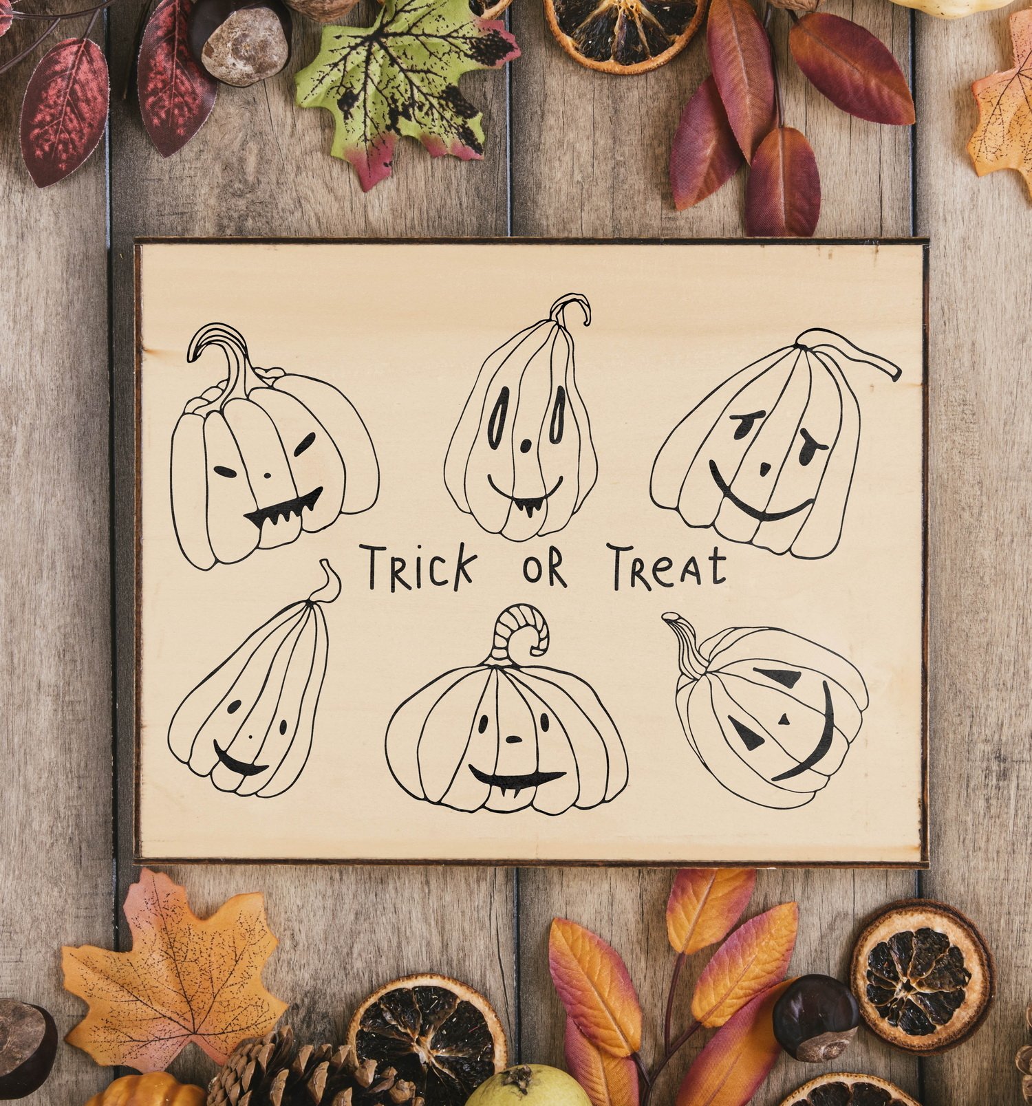 Black And White Halloween Pumpkins Clipart & Cards -Line Art (849959 ...