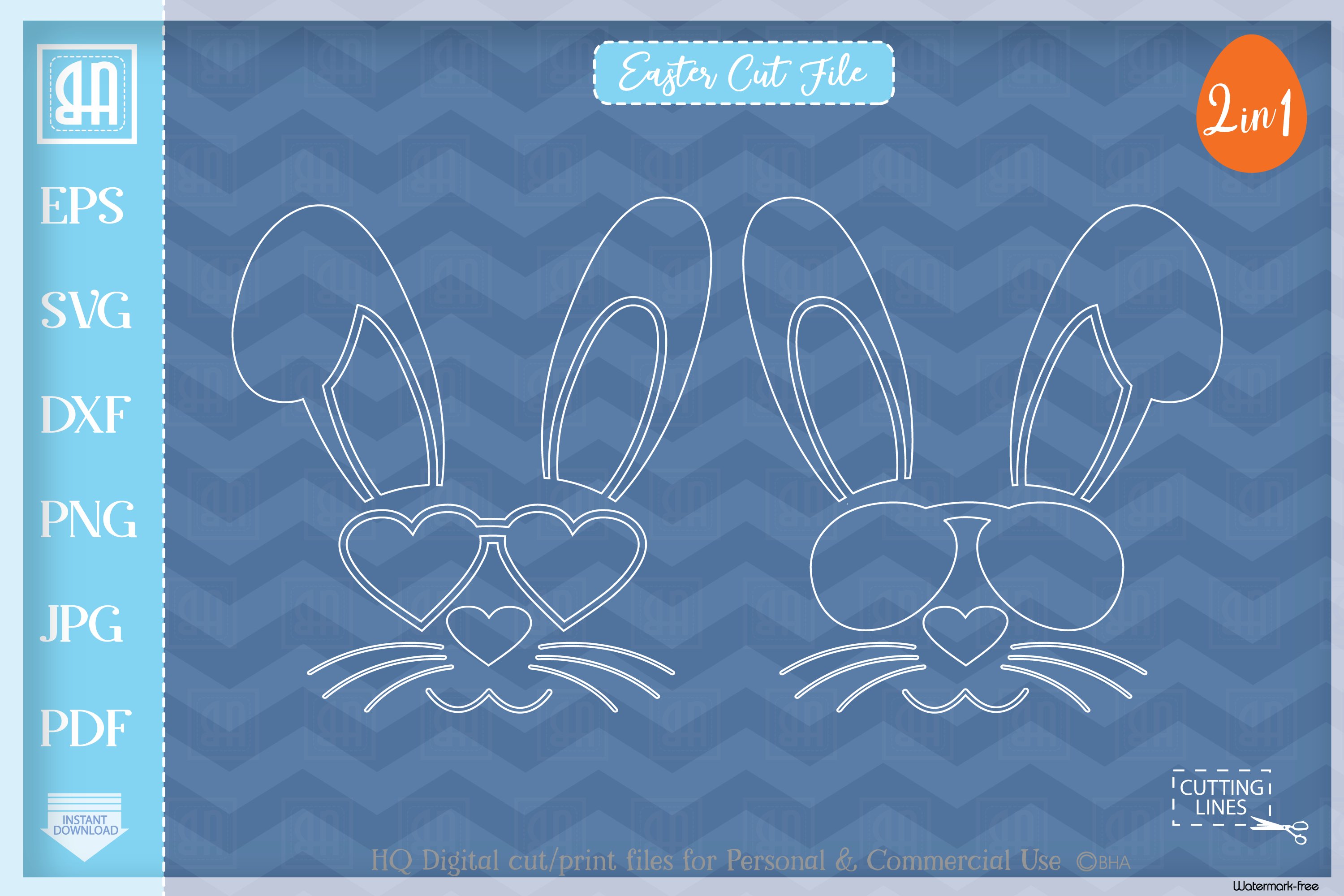 Bunny face bundle svg, Cool Easter bunny with sunglasses svg (521999 ...