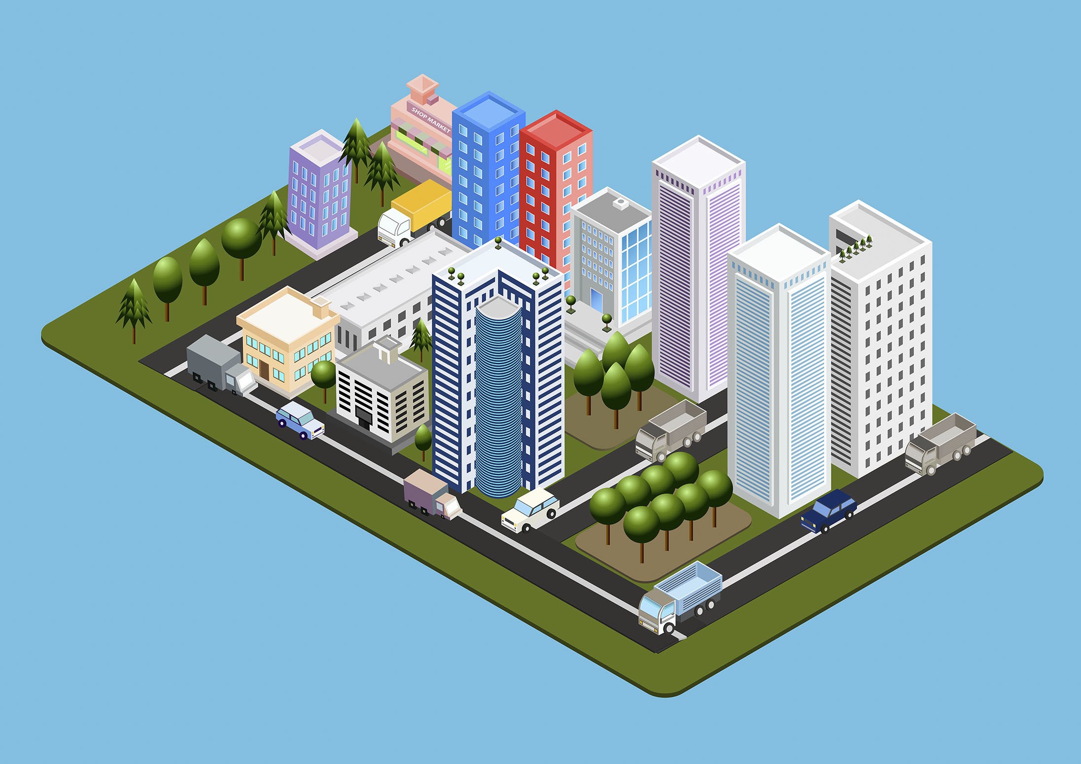Isometric City Illustration 02 (86333) | Illustrations | Design Bundles