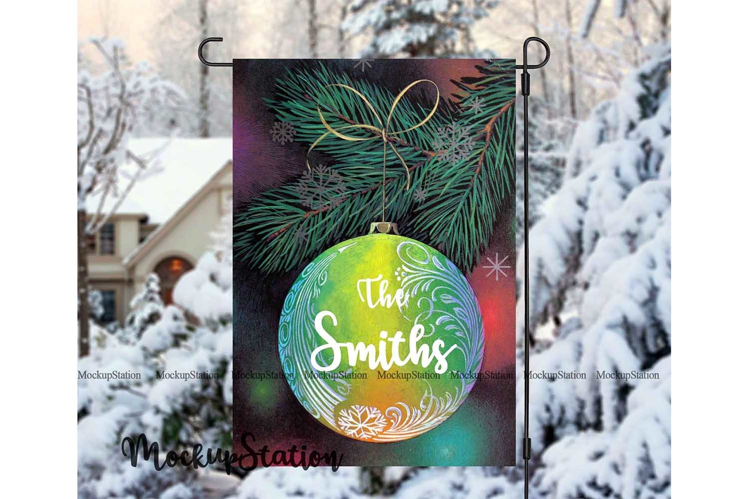 Christmas Garden Flag Design PNG, Winter Yard Flag Design (373921 ...