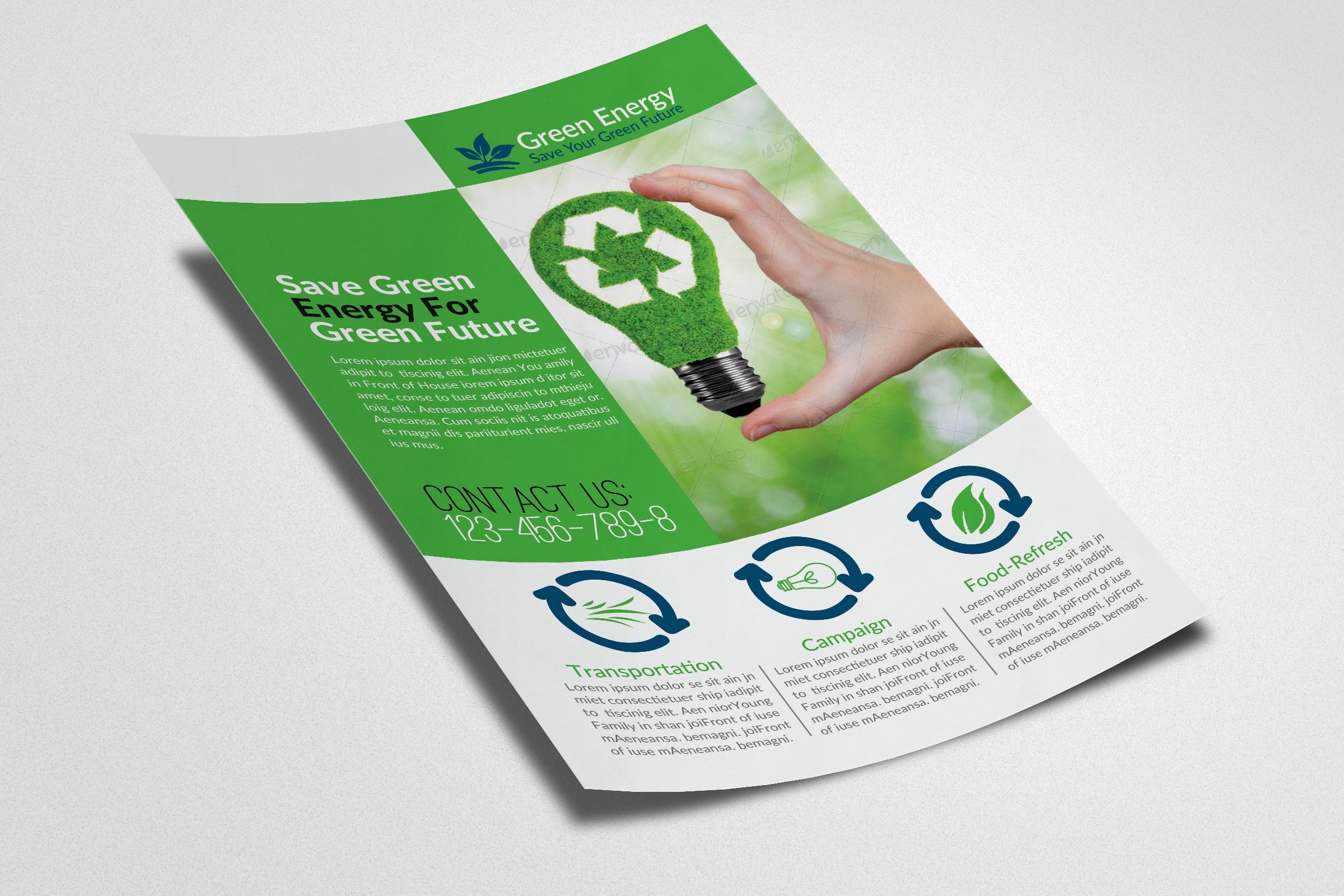Renewable Energy & Go Green Flyer (58402) | Flyers | Design Bundles