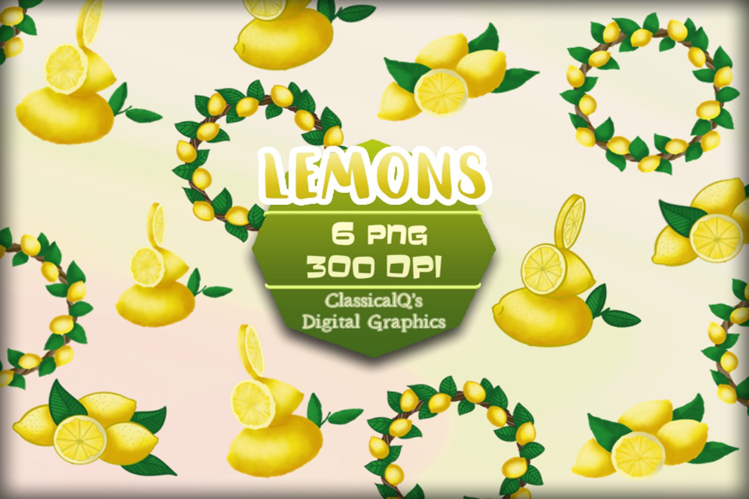 Lemon Clip Art (982162) | Elements | Design Bundles