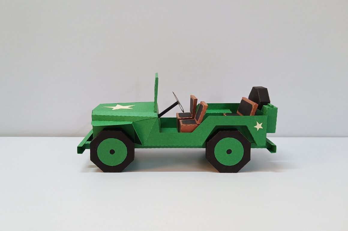 DIY Army Jeep - 3d papercraft (551462) | Paper Cutting | Design Bundles