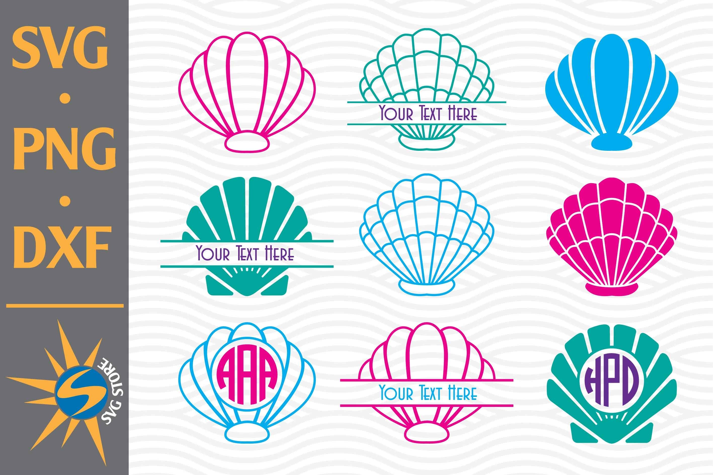 Shell Monogram SVG, PNG, DXF Digital Files Include (686572) | Cut Files ...