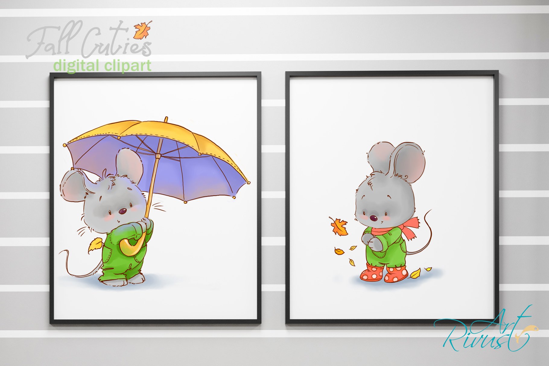 Fall clipart. Cute mouse clip art. Little mouse illustration (312681 ...
