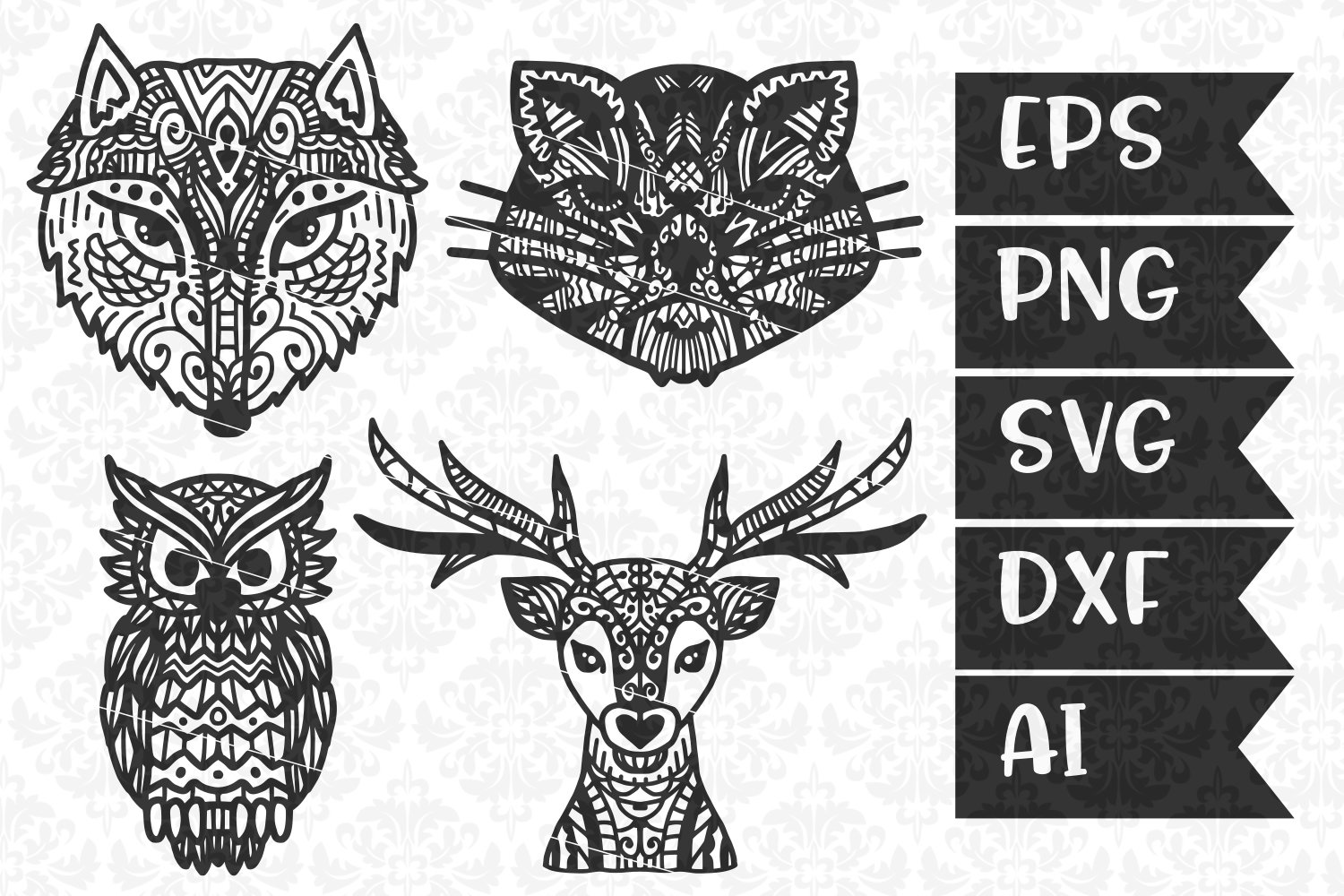 Mini Bundle! Patterned Animals (42715) | SVGs | Design Bundles