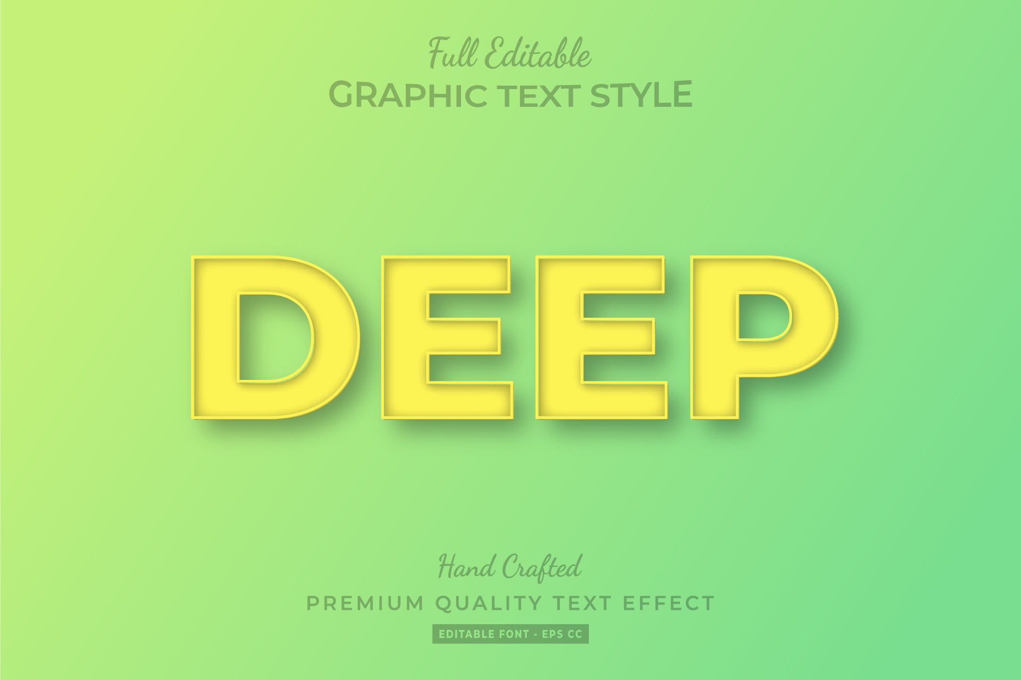 Deep Editable 3D Text Style Effect Premium (896227) | Illustrator ...