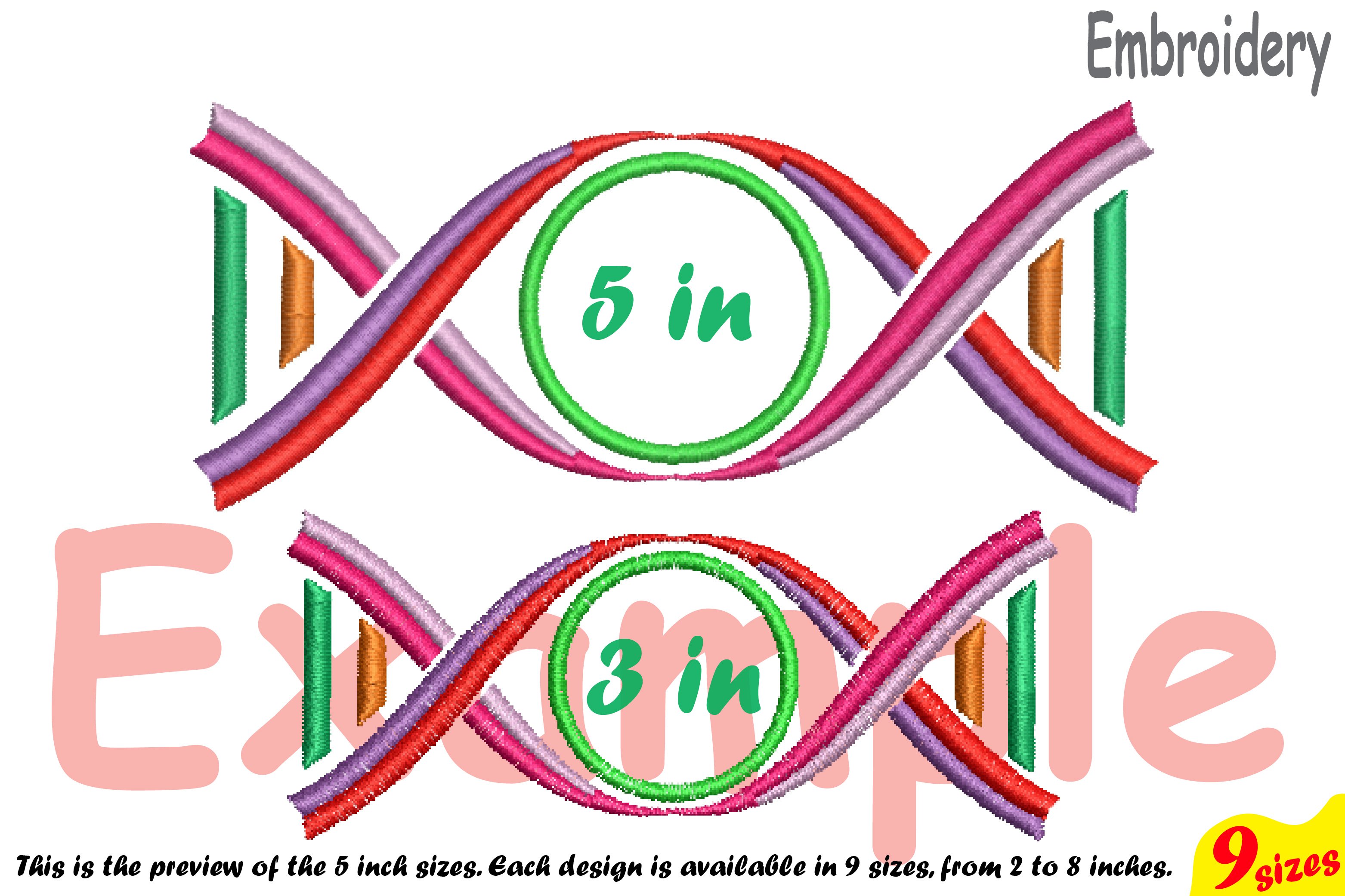 Circle DNA Structure Science Designs for Embroidery Machine Instant ...