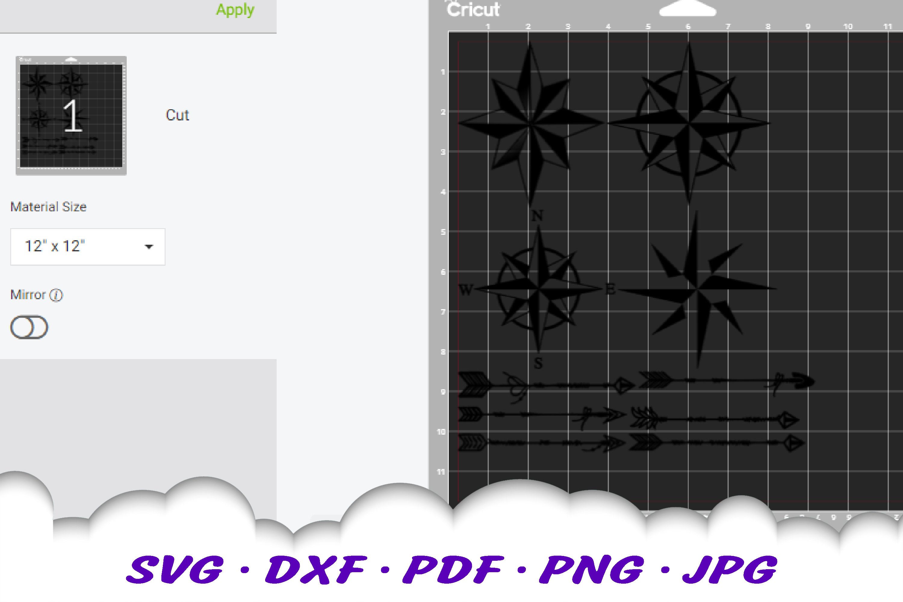 Arrow Compass Adventure SVG DXF Cut Files Bundle (545667) | Cut Files ...