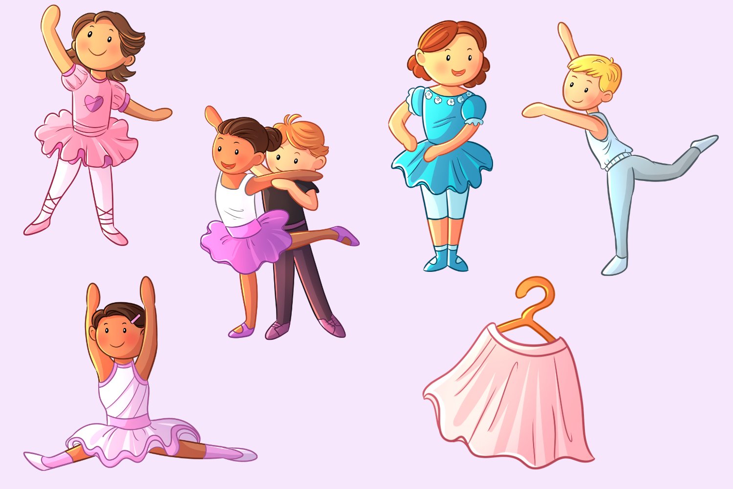 Ballet Dancers Clip Art Collection (551533) | Illustrations | Design ...