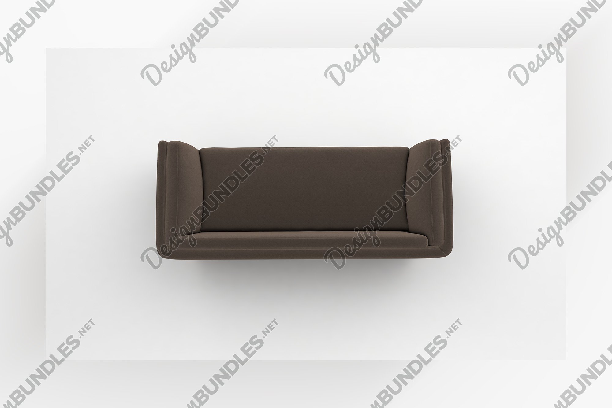 Brown wooden sofa top view furniture 3d rendering (1059992 ...