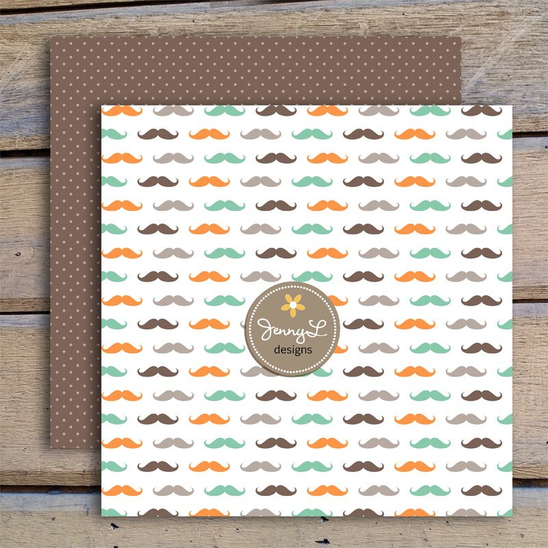 Mustache Digital Papers and Clipart SET (81429) | Backgrounds | Design ...