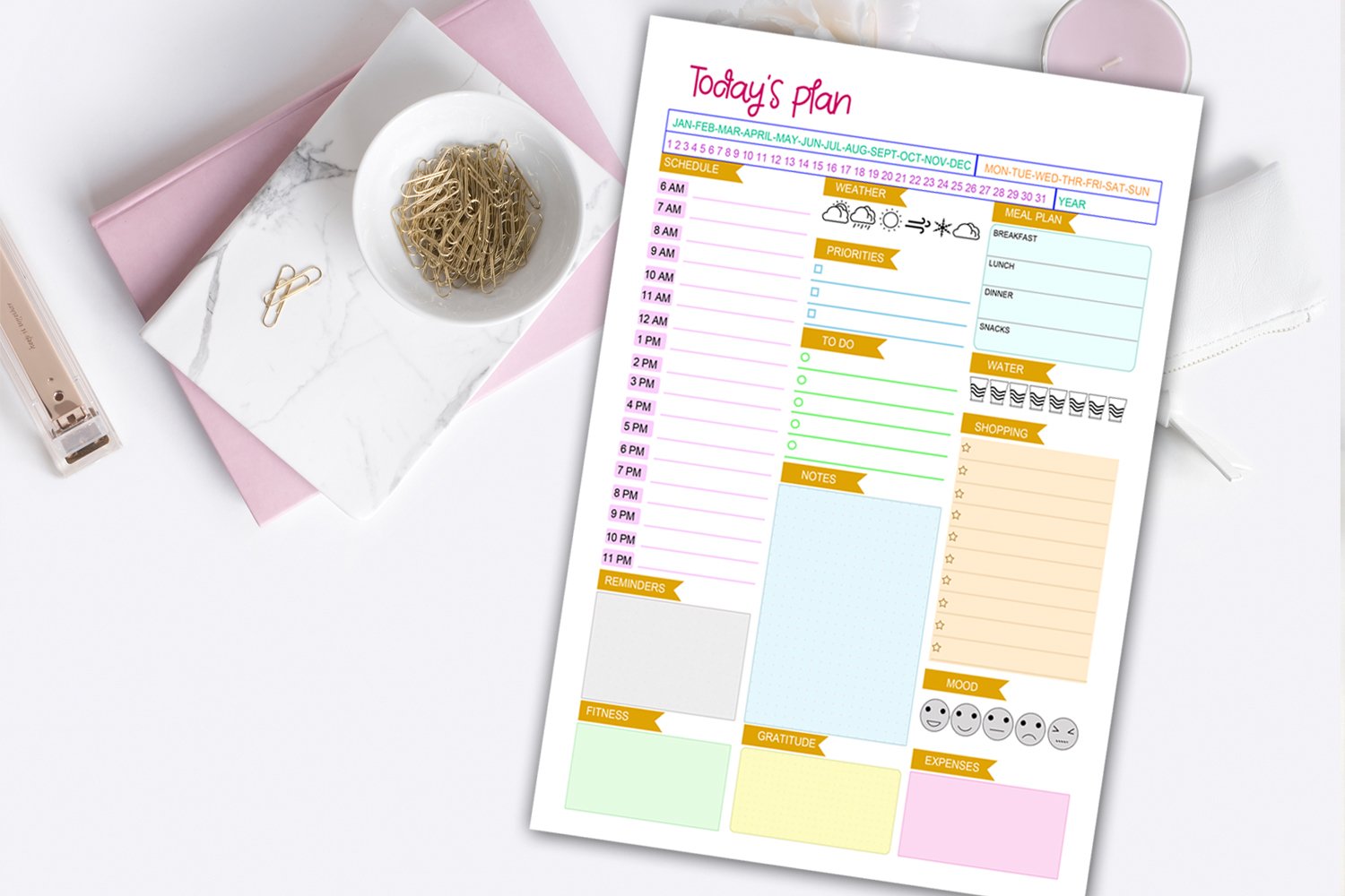 Daily Planner with Time- Day Schedule Planner Printable (754881 ...