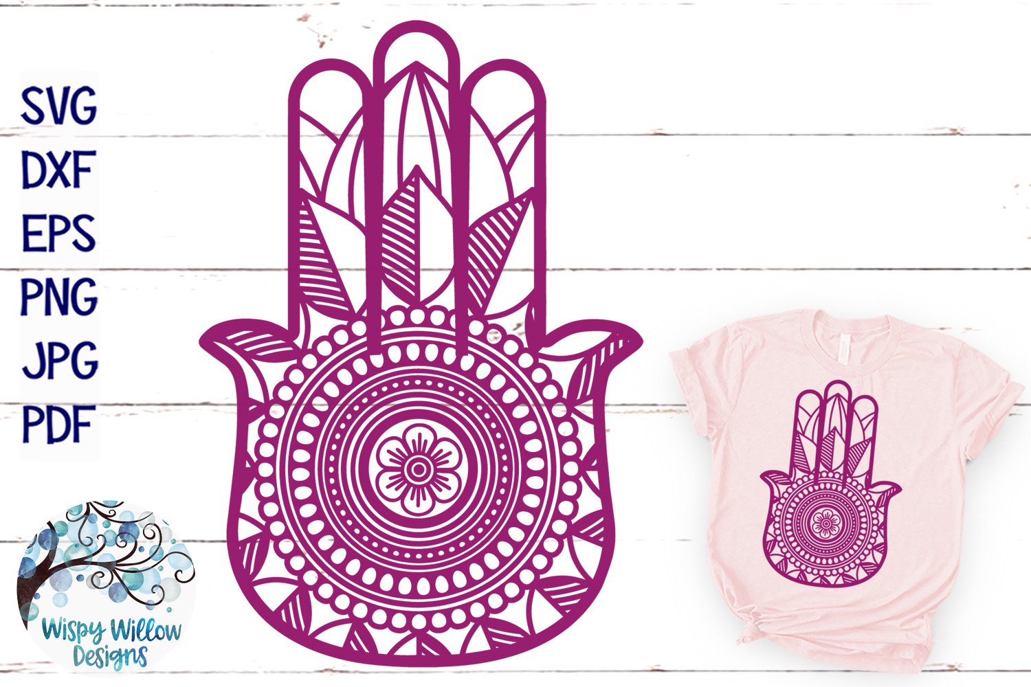 Floral Hamsa Mandala SVG | Evil Eye Protection SVG Cut File