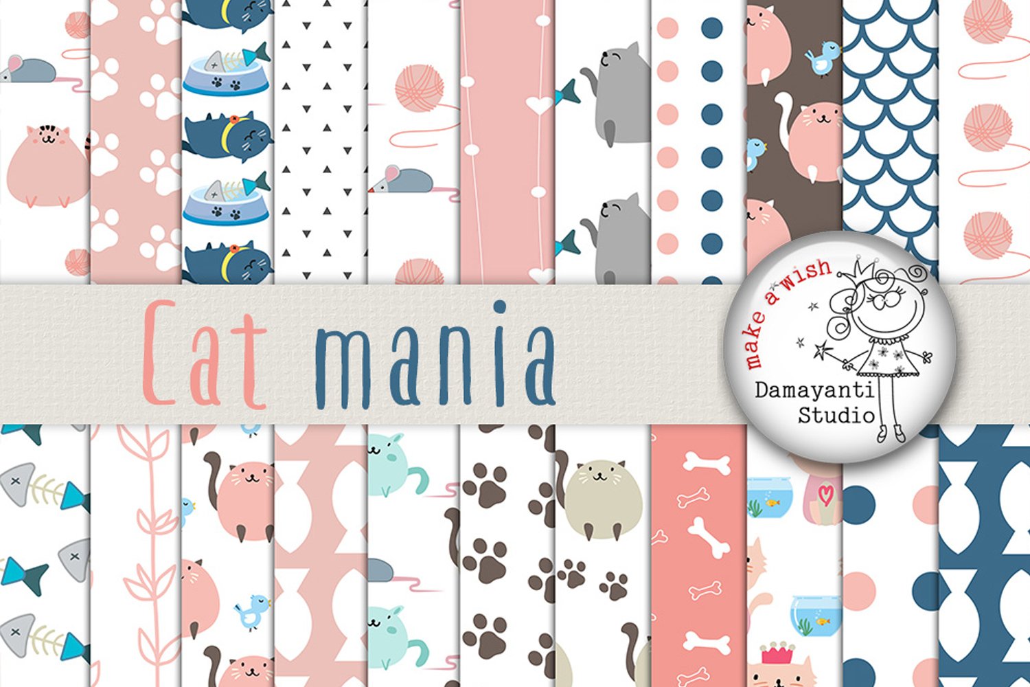 Cat Digital Paper Pack-cats (660868) | Patterns | Design Bundles