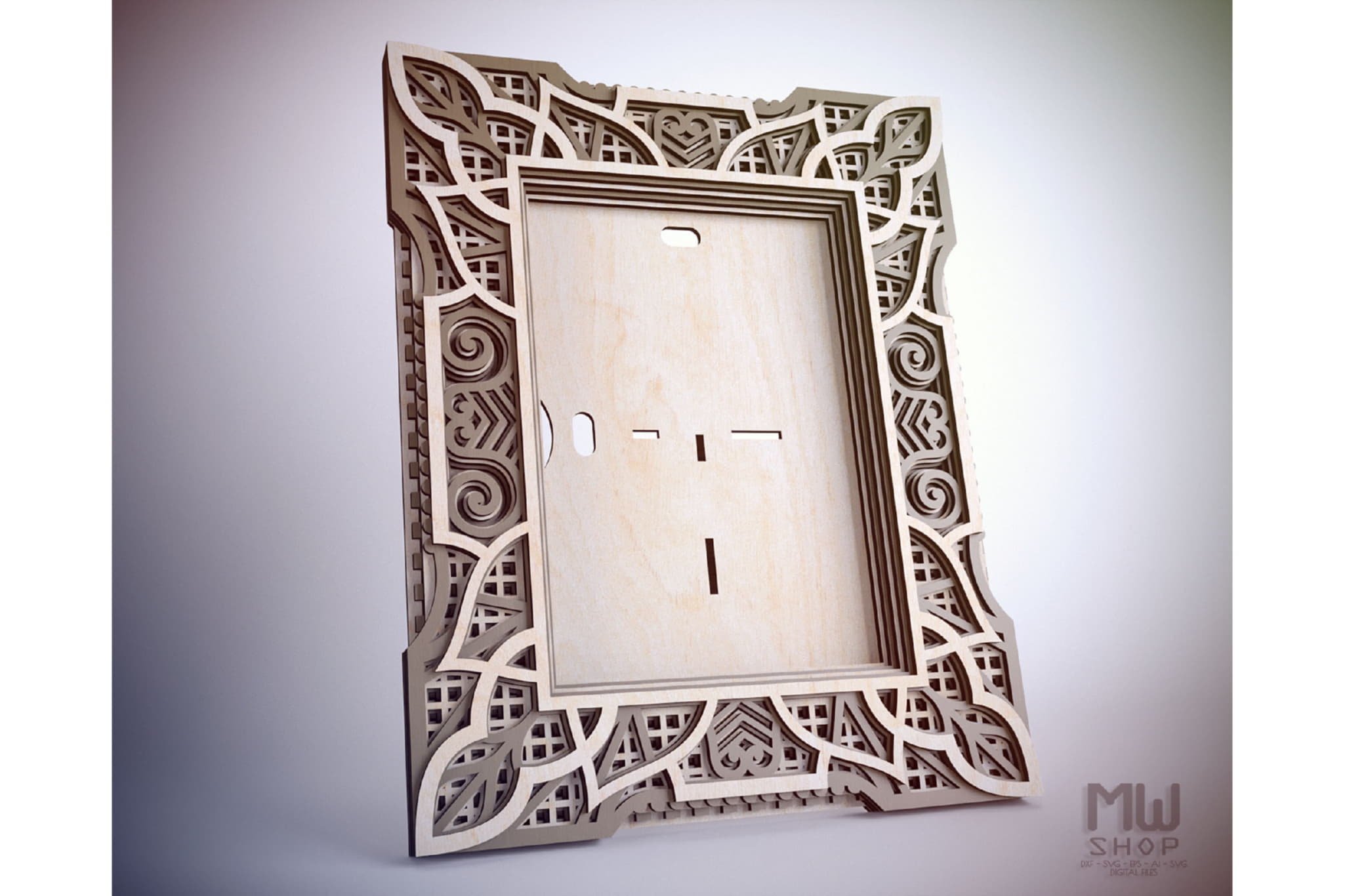 F20- Multilayer Photo Frame, Laser Cut 5x7 Photo Frame DXF (580024 ...