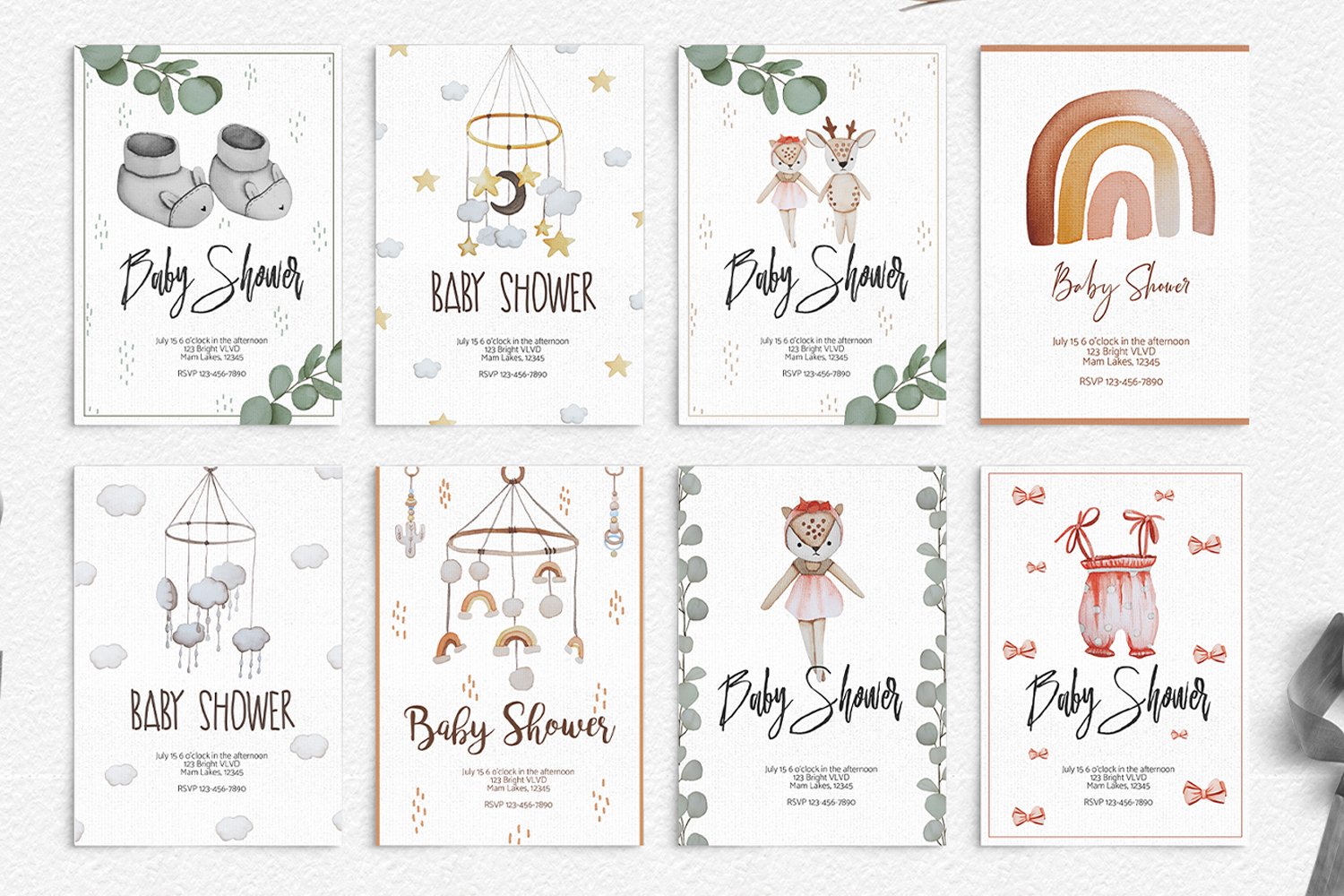 Baby Boom watercolor collection (411488) | Illustrations | Design Bundles