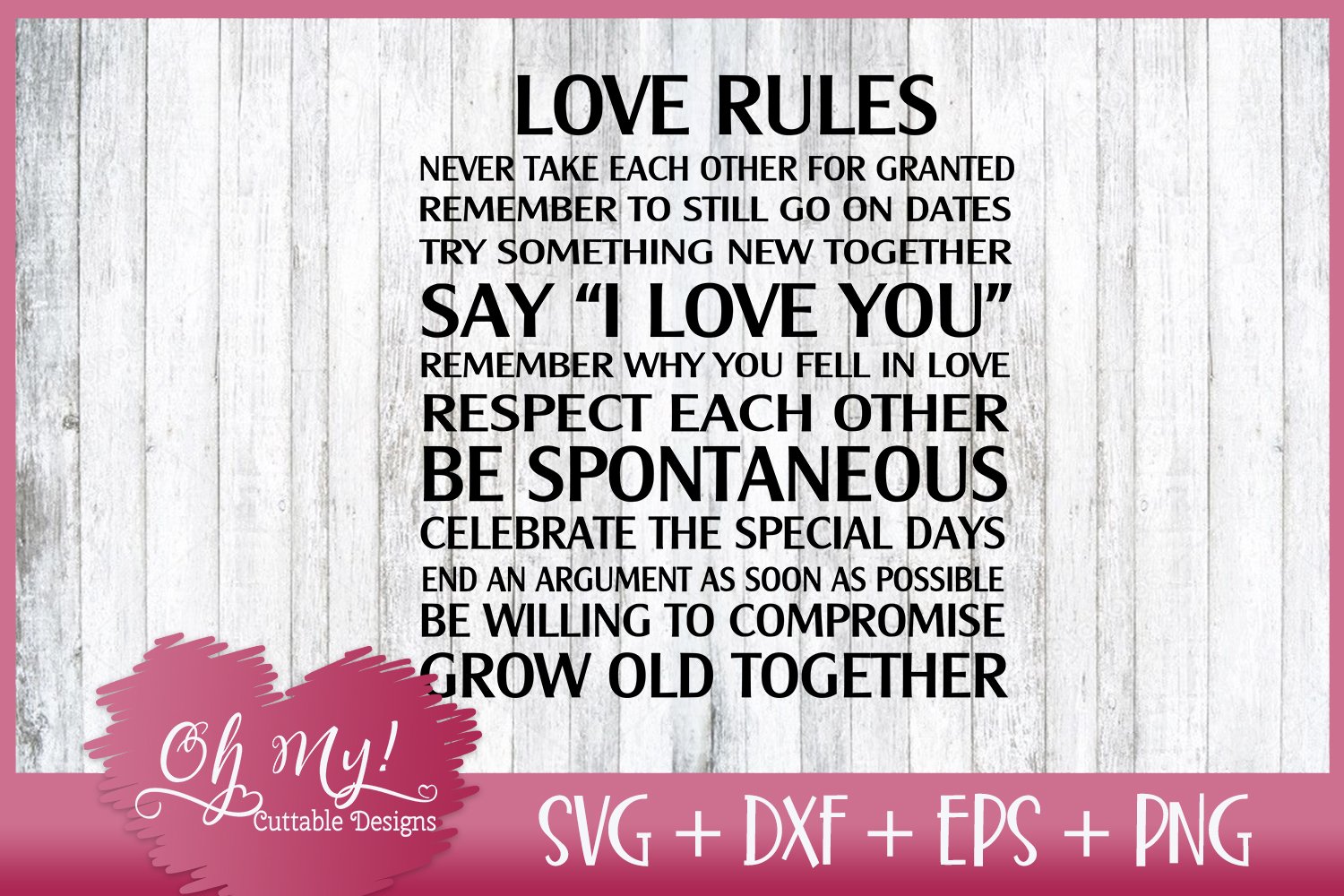 Love Rules - SVG DXF EPS PNG Cut File (305046) | SVGs | Design Bundles