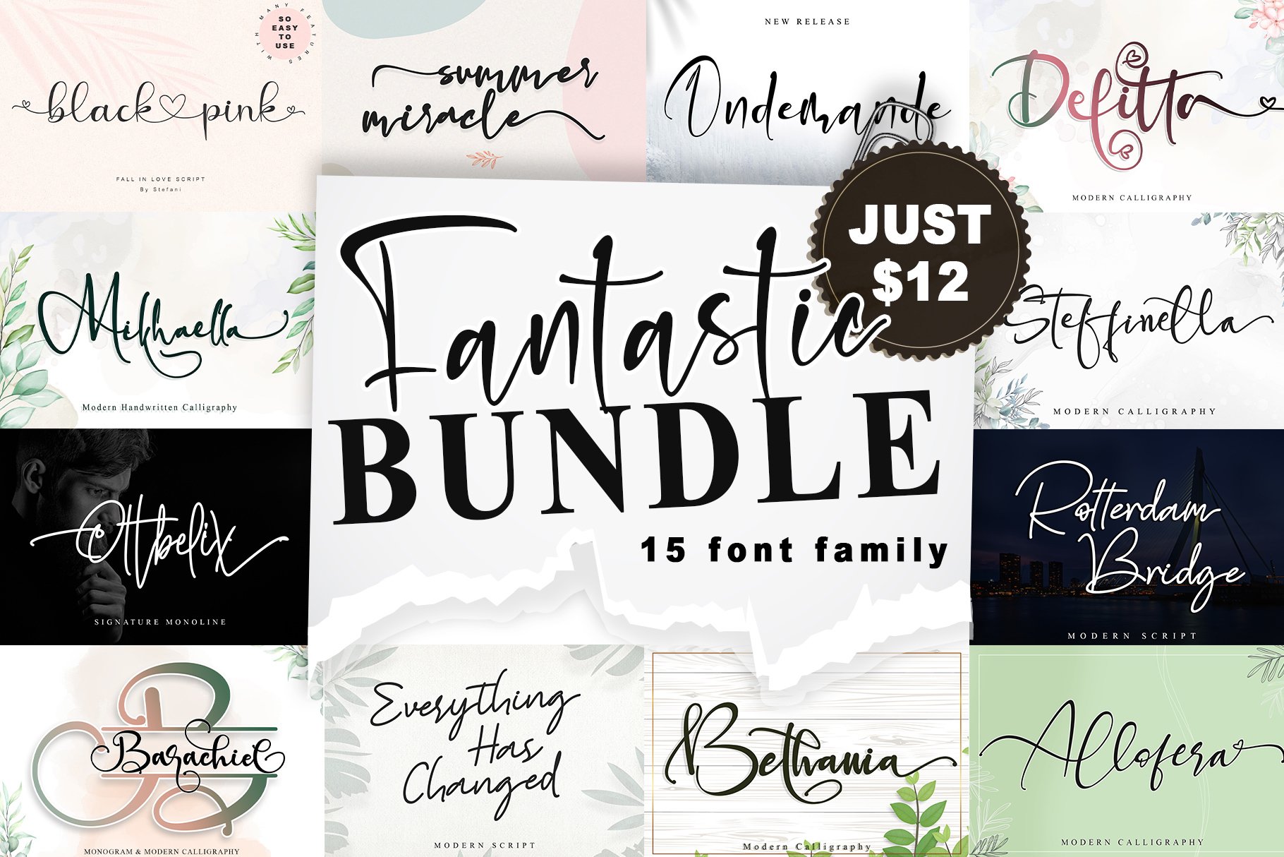 Fantastic Bundle (955580) | Calligraphy | Font Bundles