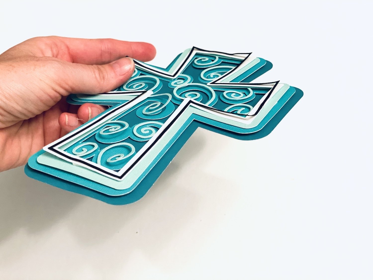 Swirly Cross 3D Layered Design