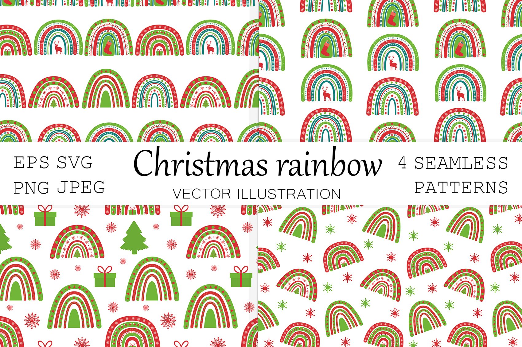 Christmas rainbow pattern. Rainbow SVG. Rainbow pattern (1655250 ...