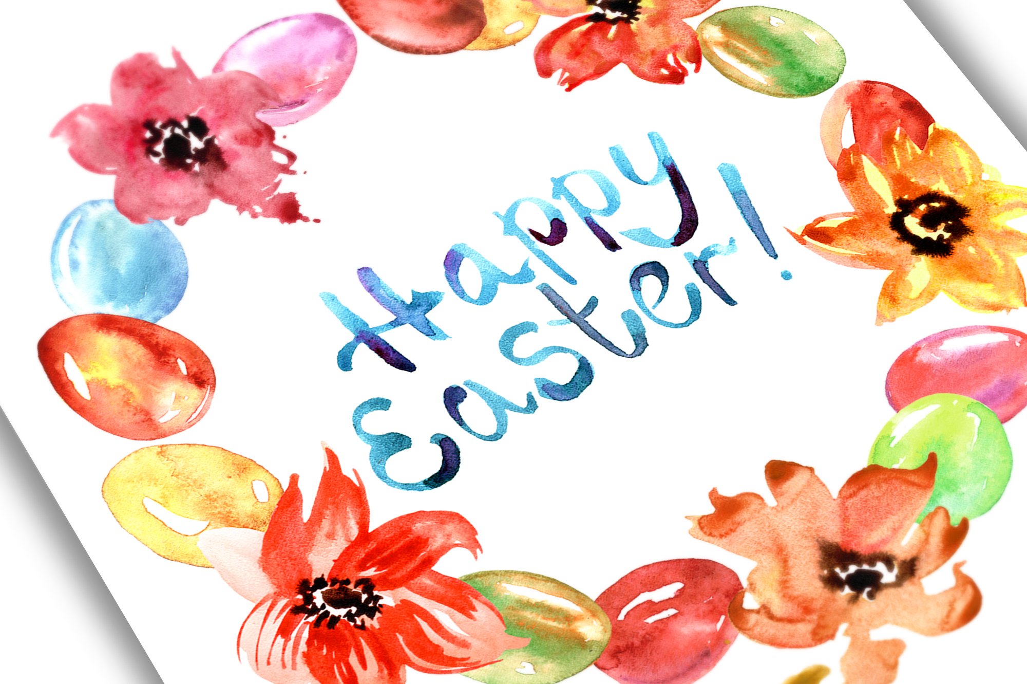 Watercolor Happy Easter (63440) | Illustrations | Design Bundles