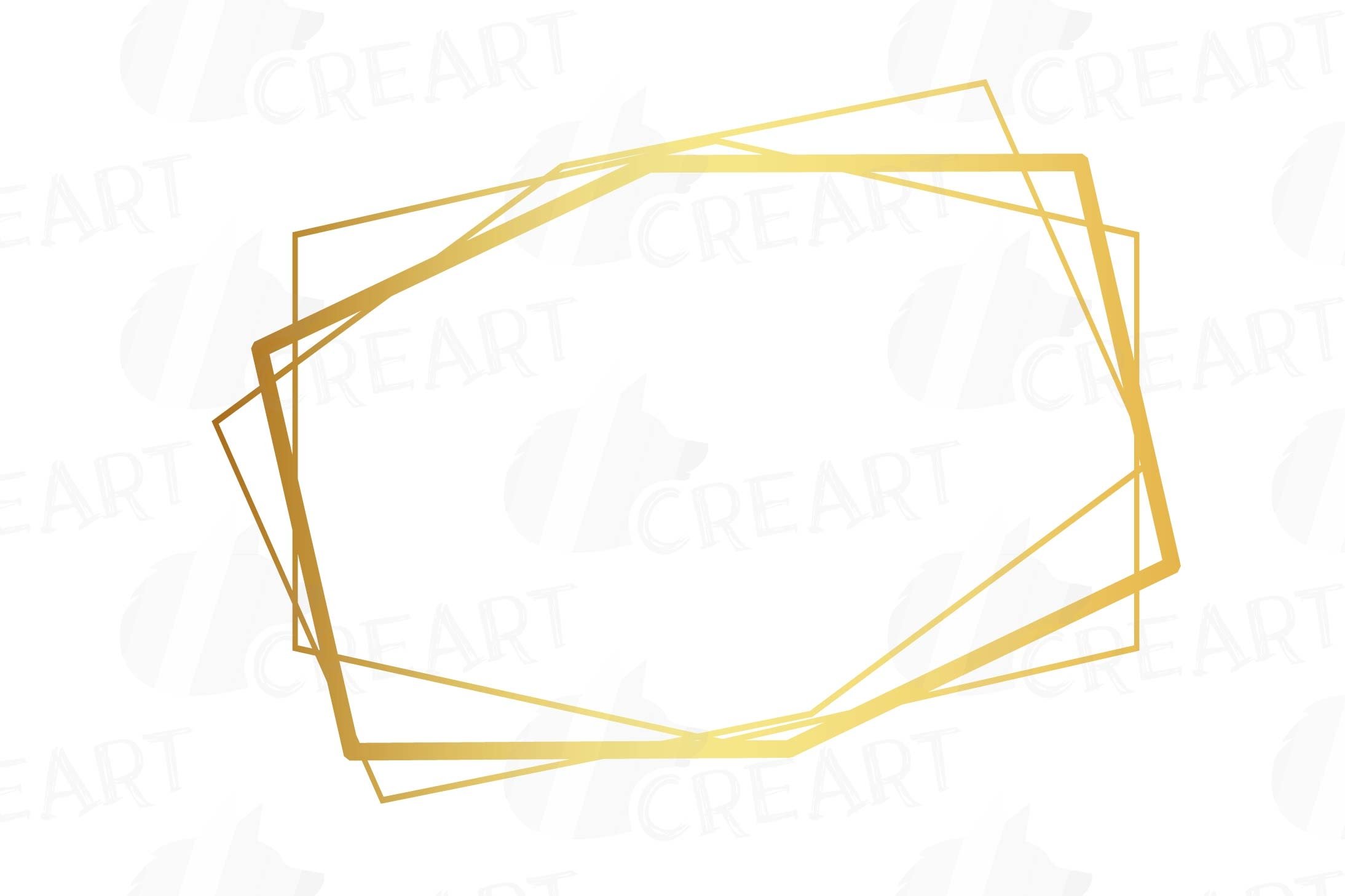 Elegant wedding geometric golden frames, lineal frames png (156621 ...