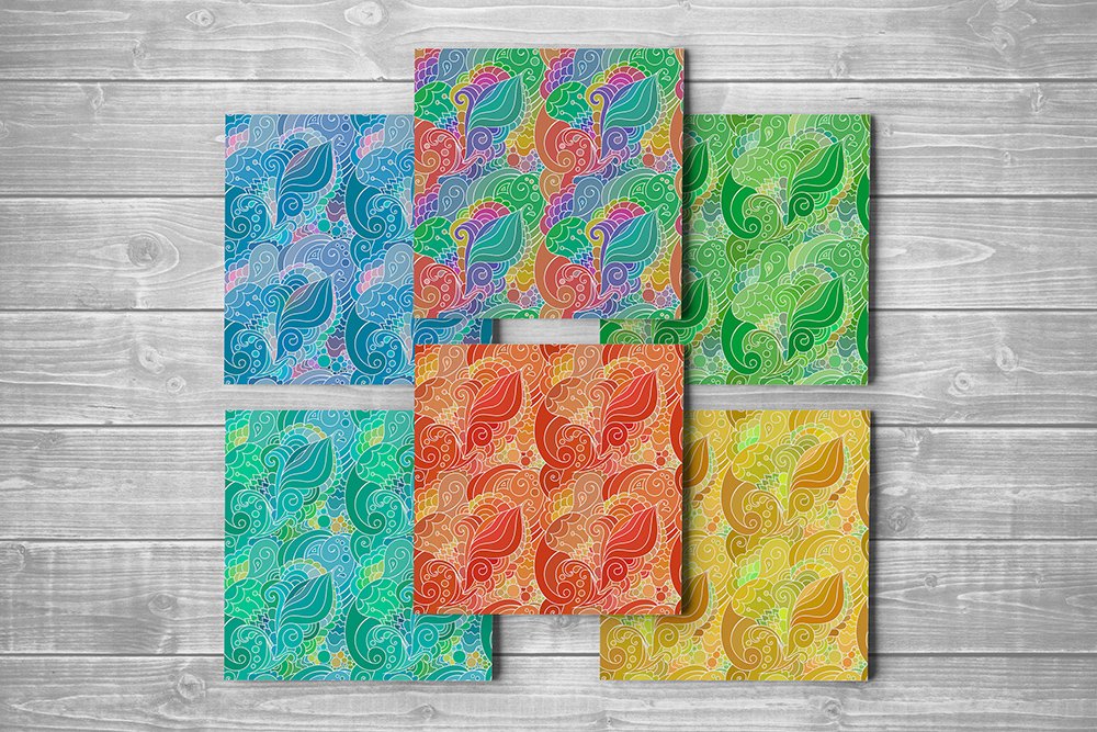 Zentangle inspired colorful digital scrapbooking paper (658350 ...