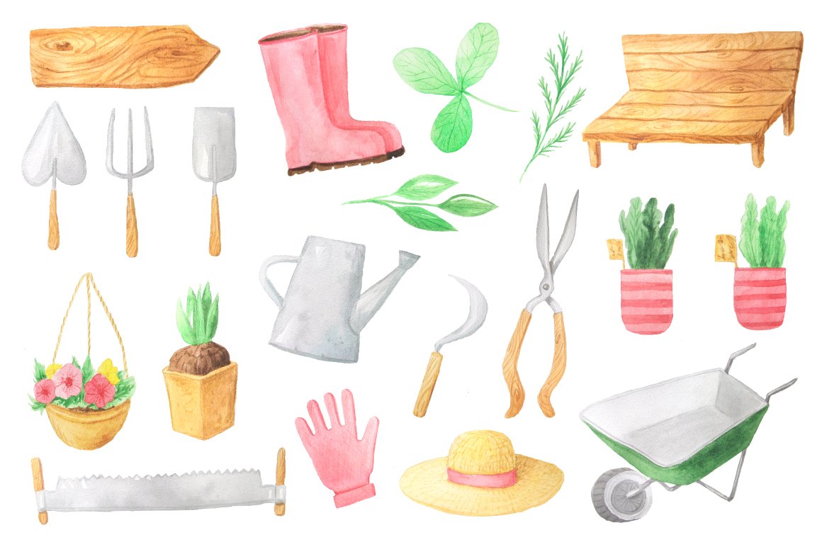 Watercolor Garden Set