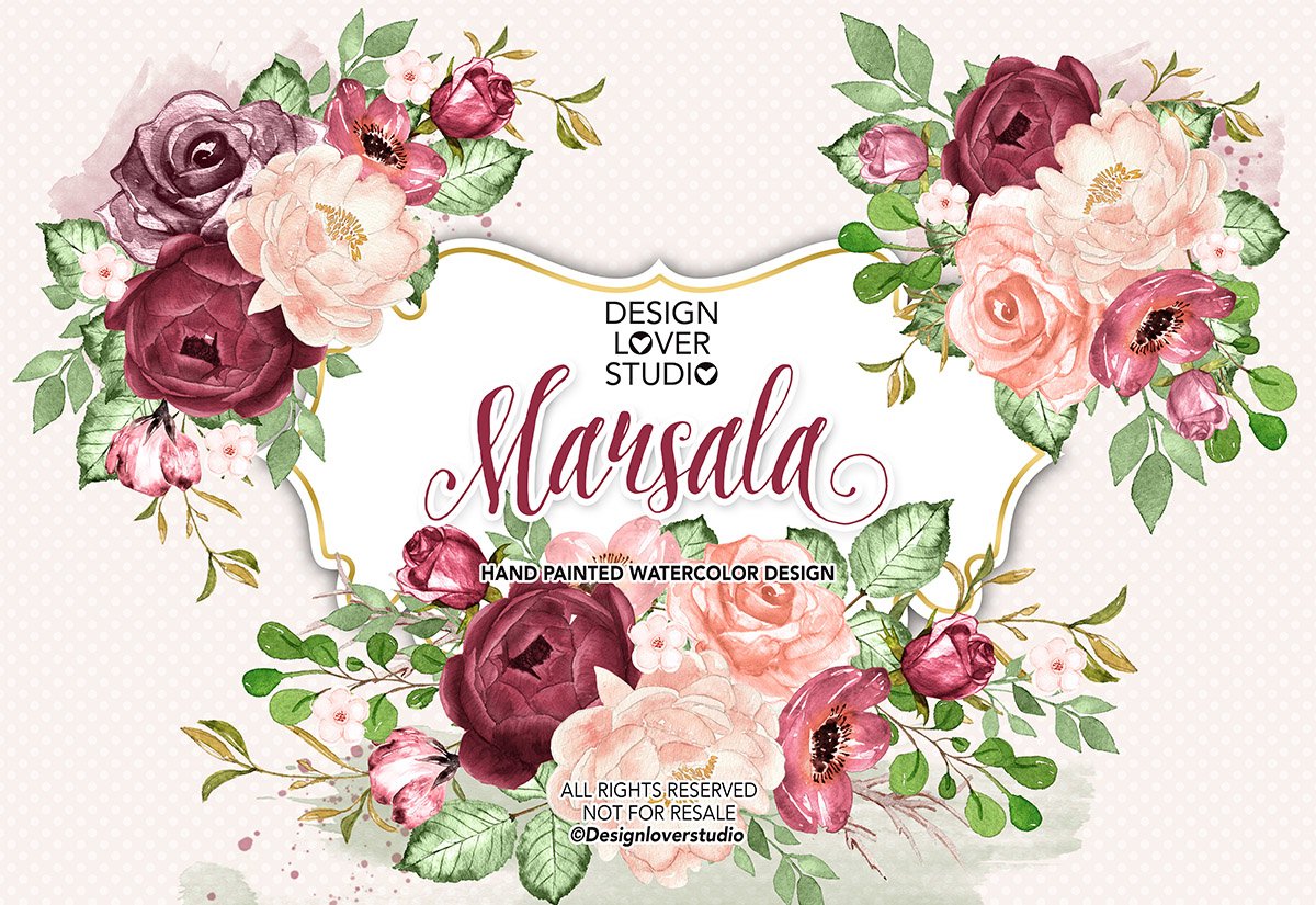 Watercolor Marsala design