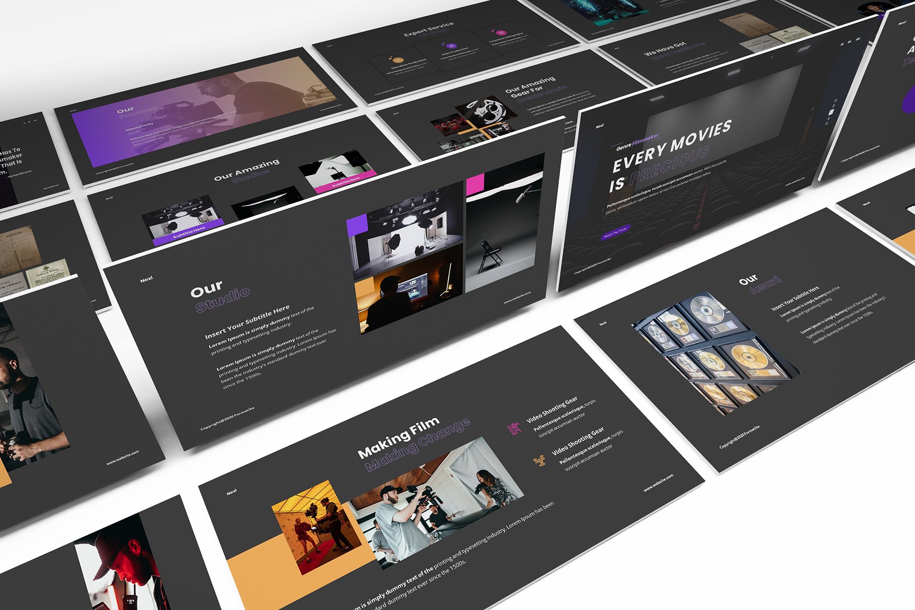 Noxi Filmmaker Powerpoint Template (1130050) | Powerpoint | Design Bundles