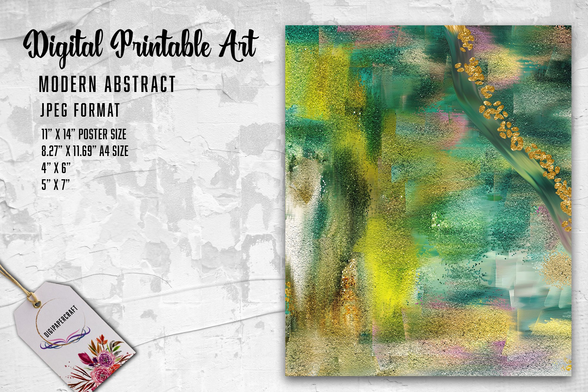 Abstract Printable Art Set of 3, Colorful Modern Abstract (743418 ...