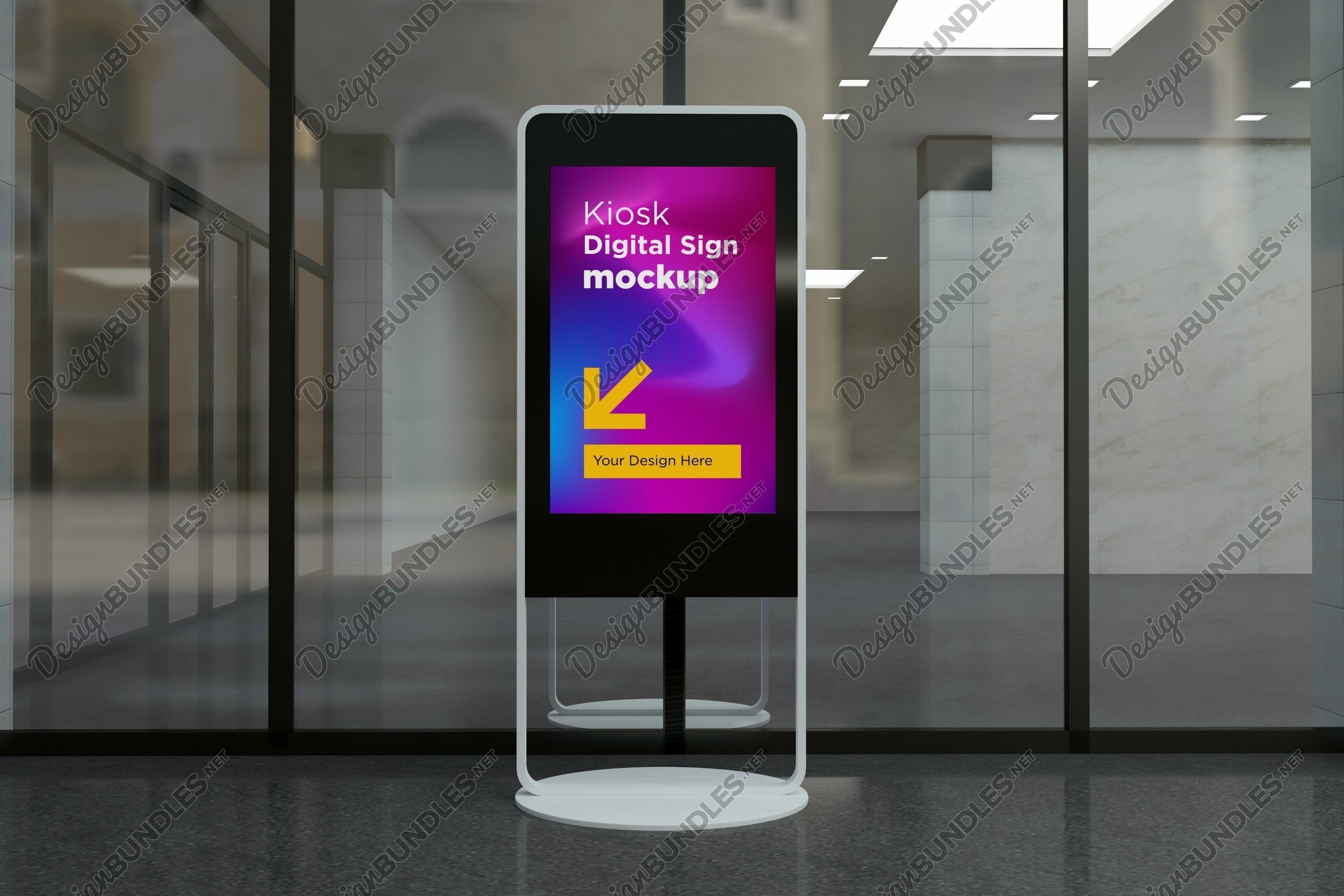 Kiosk Digital Sign Mockup (1459552) | Signage | Design Bundles