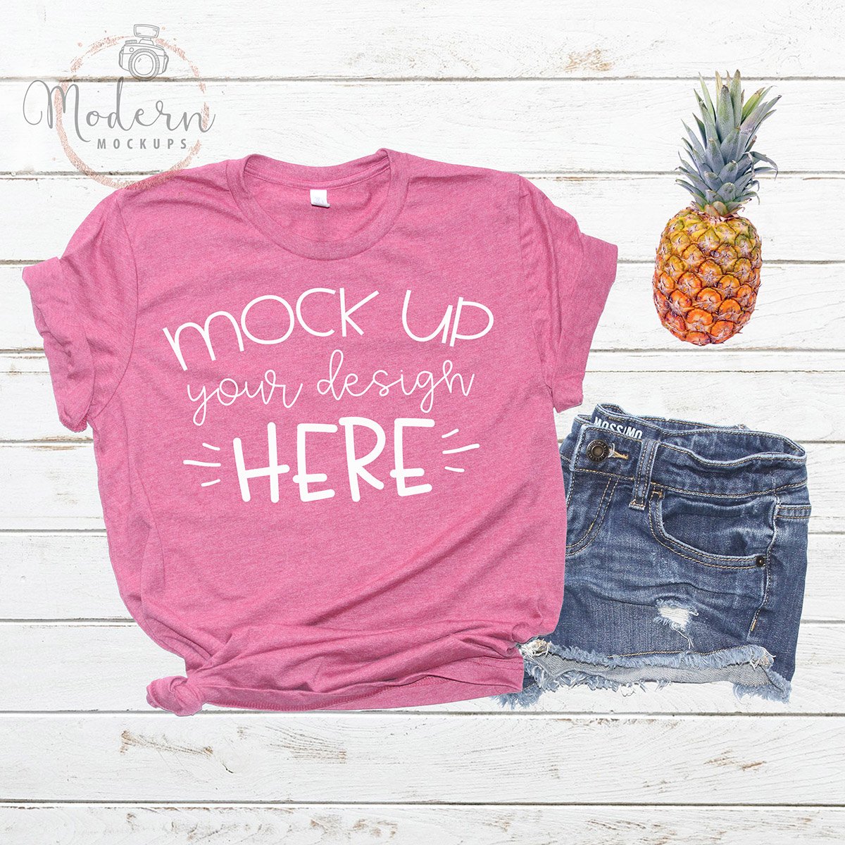 Mock up Bella Canvas 3001 Heather Raspberry Unisex Mockup (92295 ...