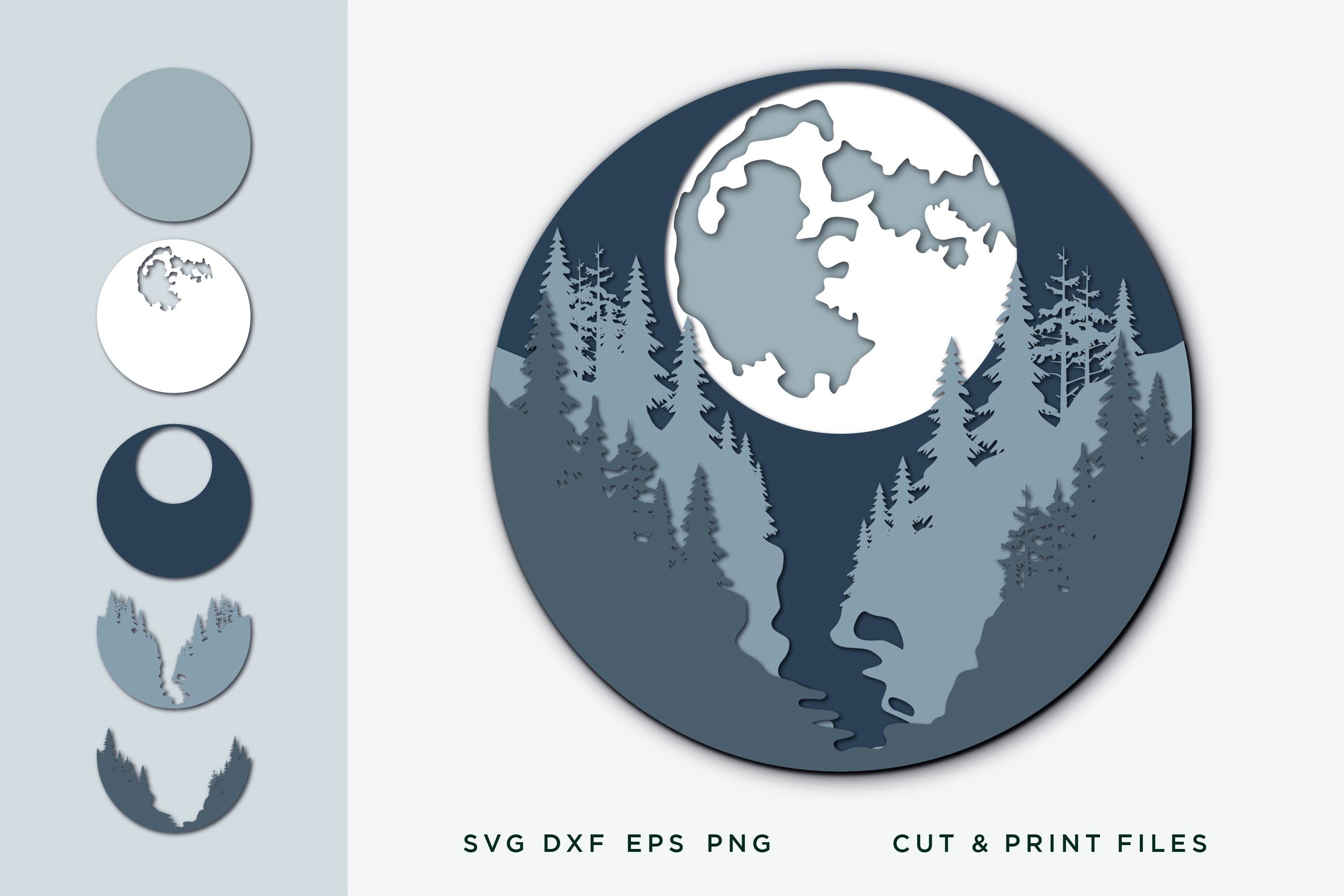 Wall art 3D, Pine Tree, File for Cricut, Laser, Layered (1147552 ...