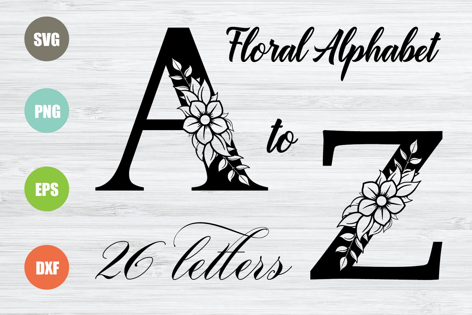 Floral Letter Svg Aletters one