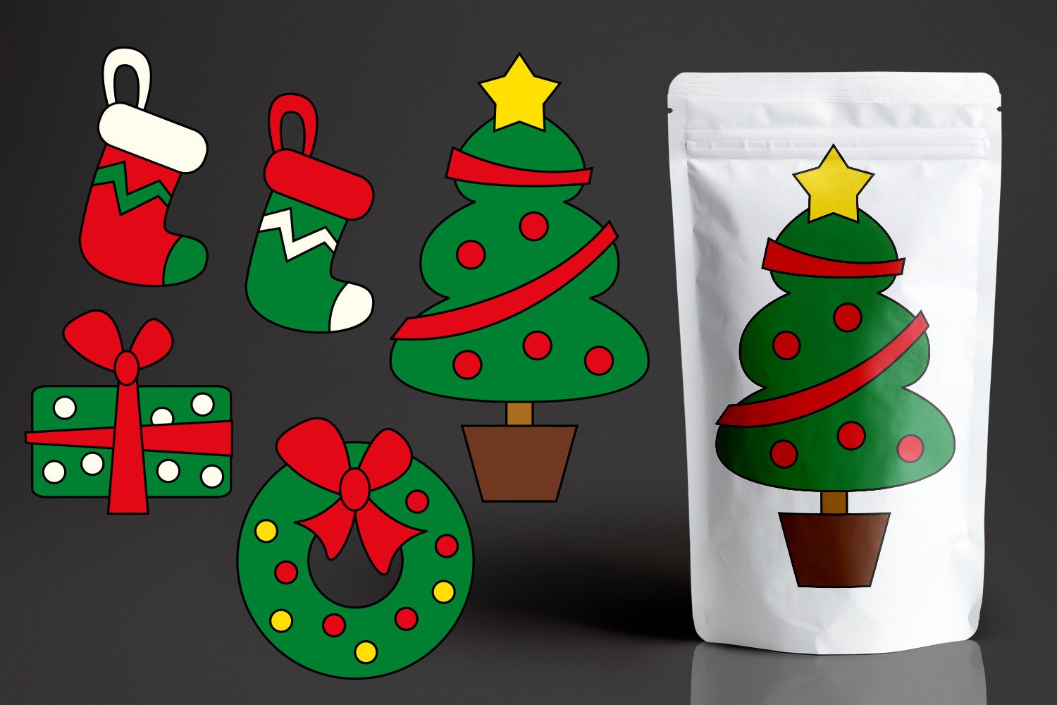 Christmas clip art illustrations (296196) | Illustrations | Design Bundles