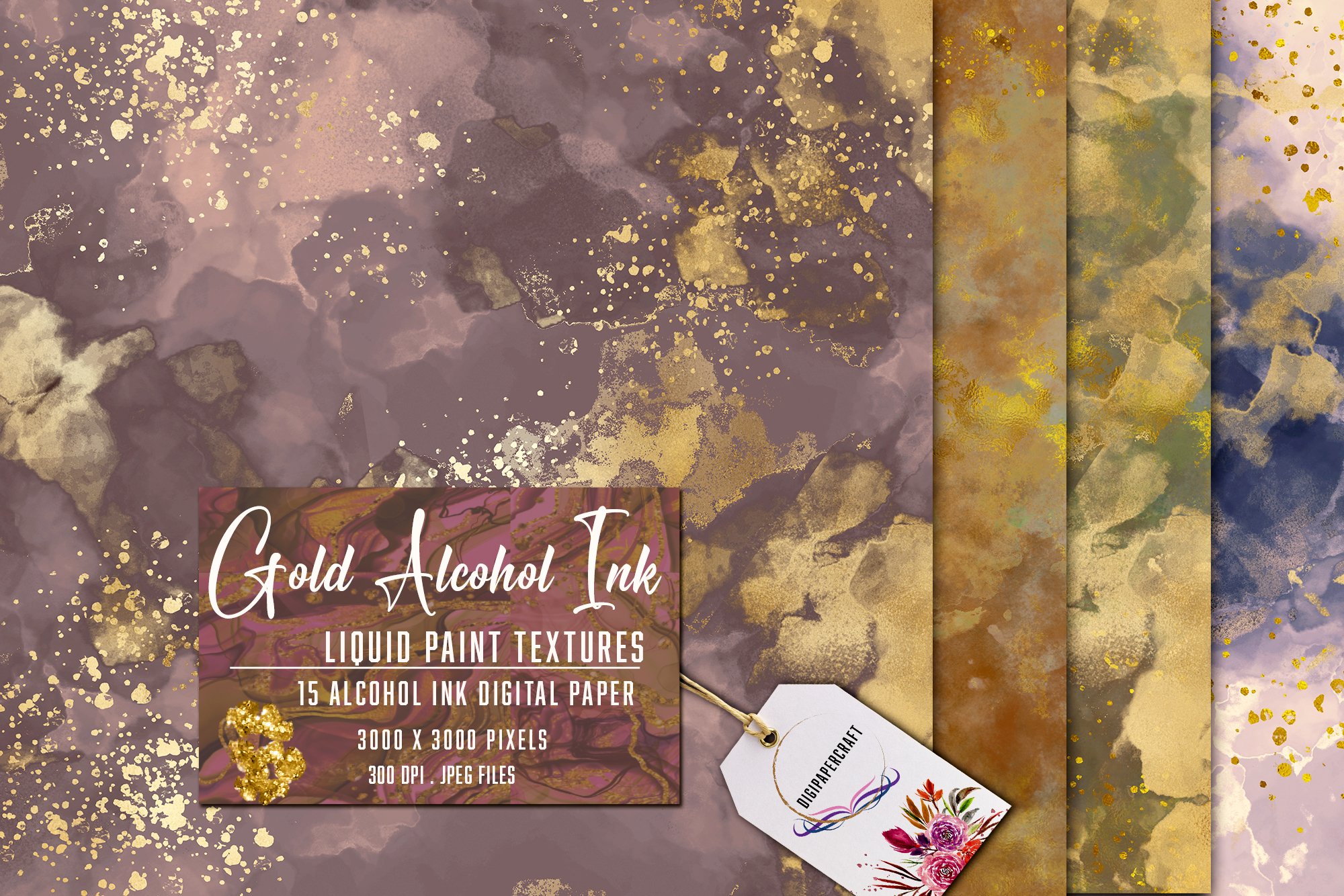 Liquid watercolor and ink textures, Gold alcohol ink paper (694548 ...