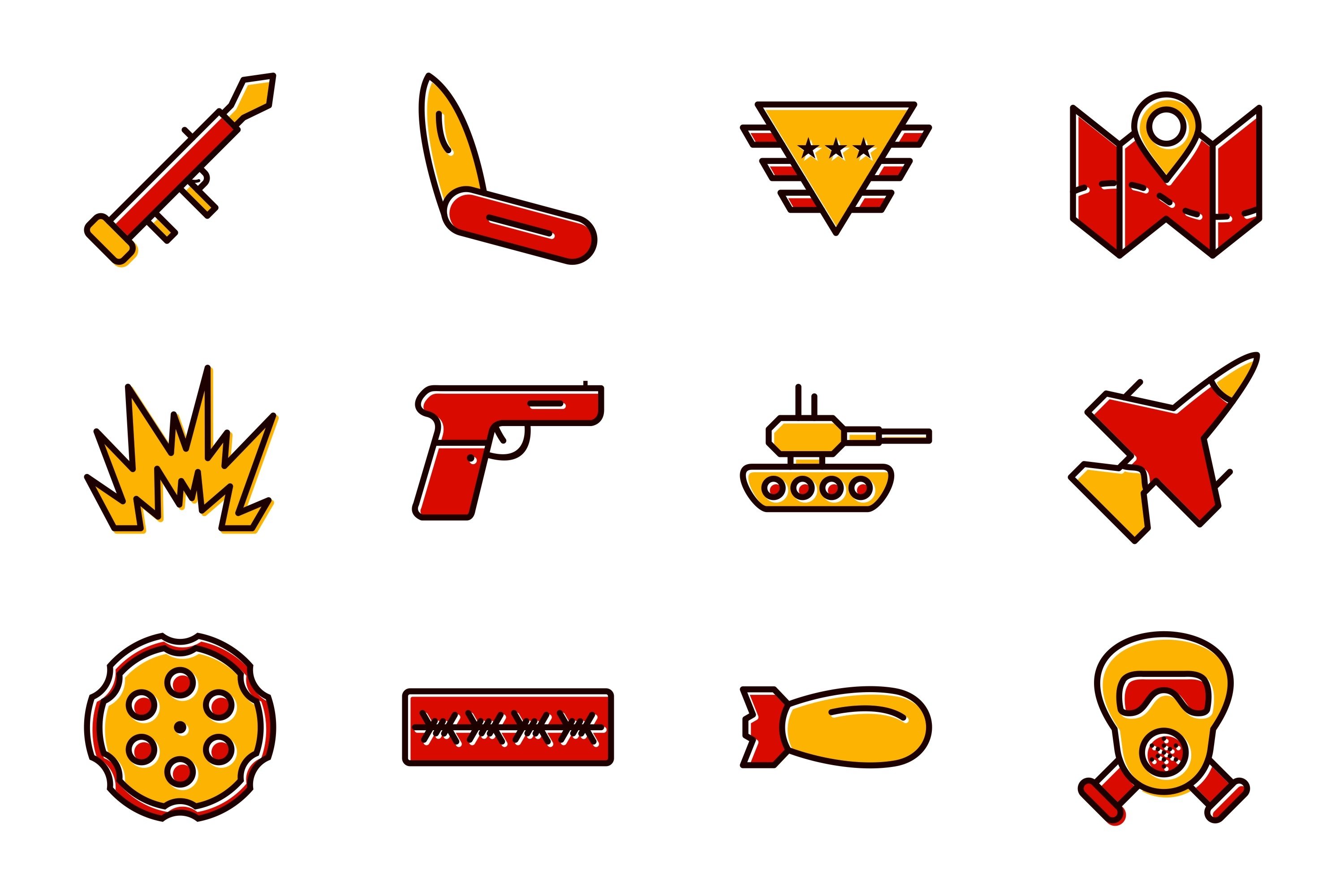 Set Of Military and Army Icons (470565) | Icons | Design Bundles