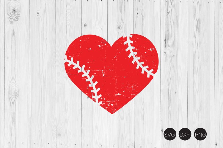 Stitched Heart Baseball Clipart
