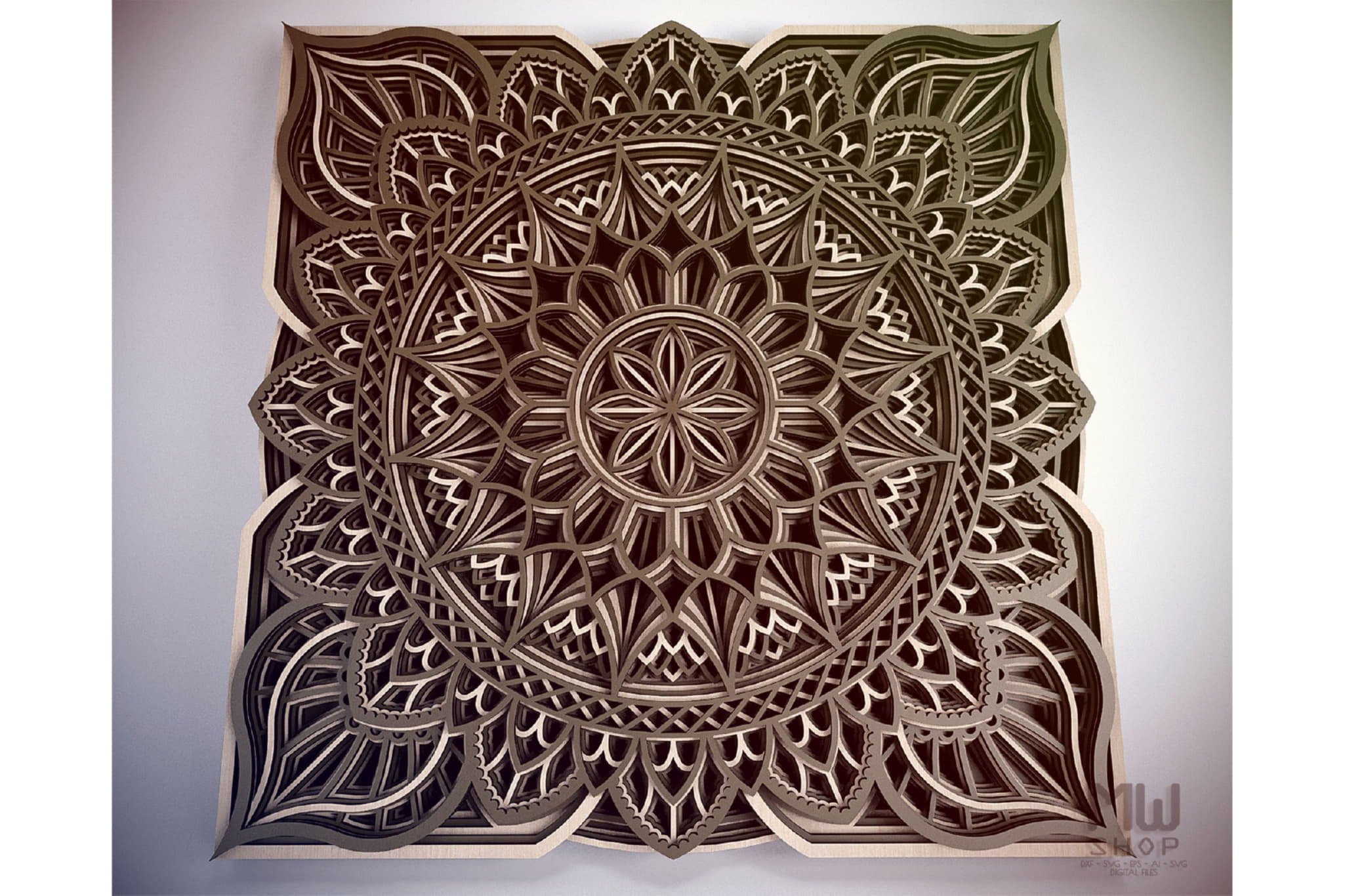 M119 - Laser Cut Mandala DXF, Layered Mandala for Laser Cut (686641 ...