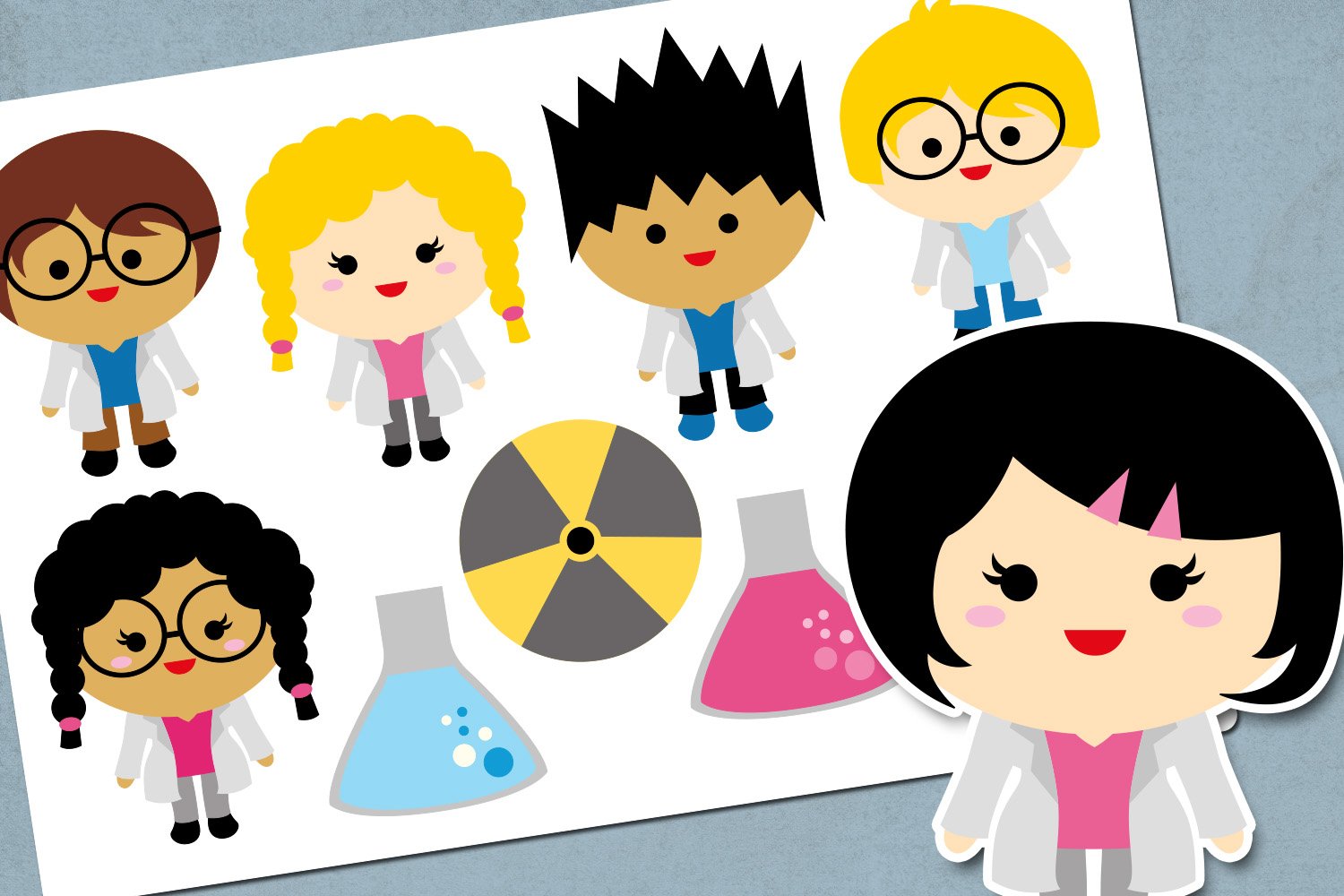 Little scientist illustrations clip art